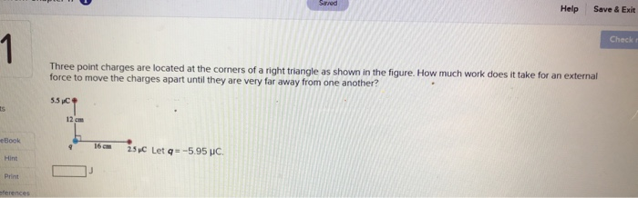 Solved Three point charges are located at the corners of a | Chegg.com