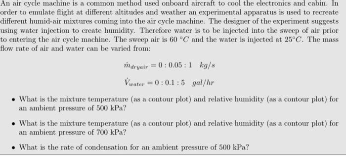 Solved An air cycle machine is a common method used onboard | Chegg.com
