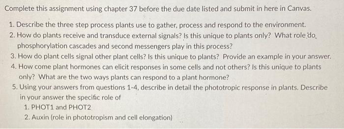 Solved Complete this assignment using chapter 37 before the | Chegg.com