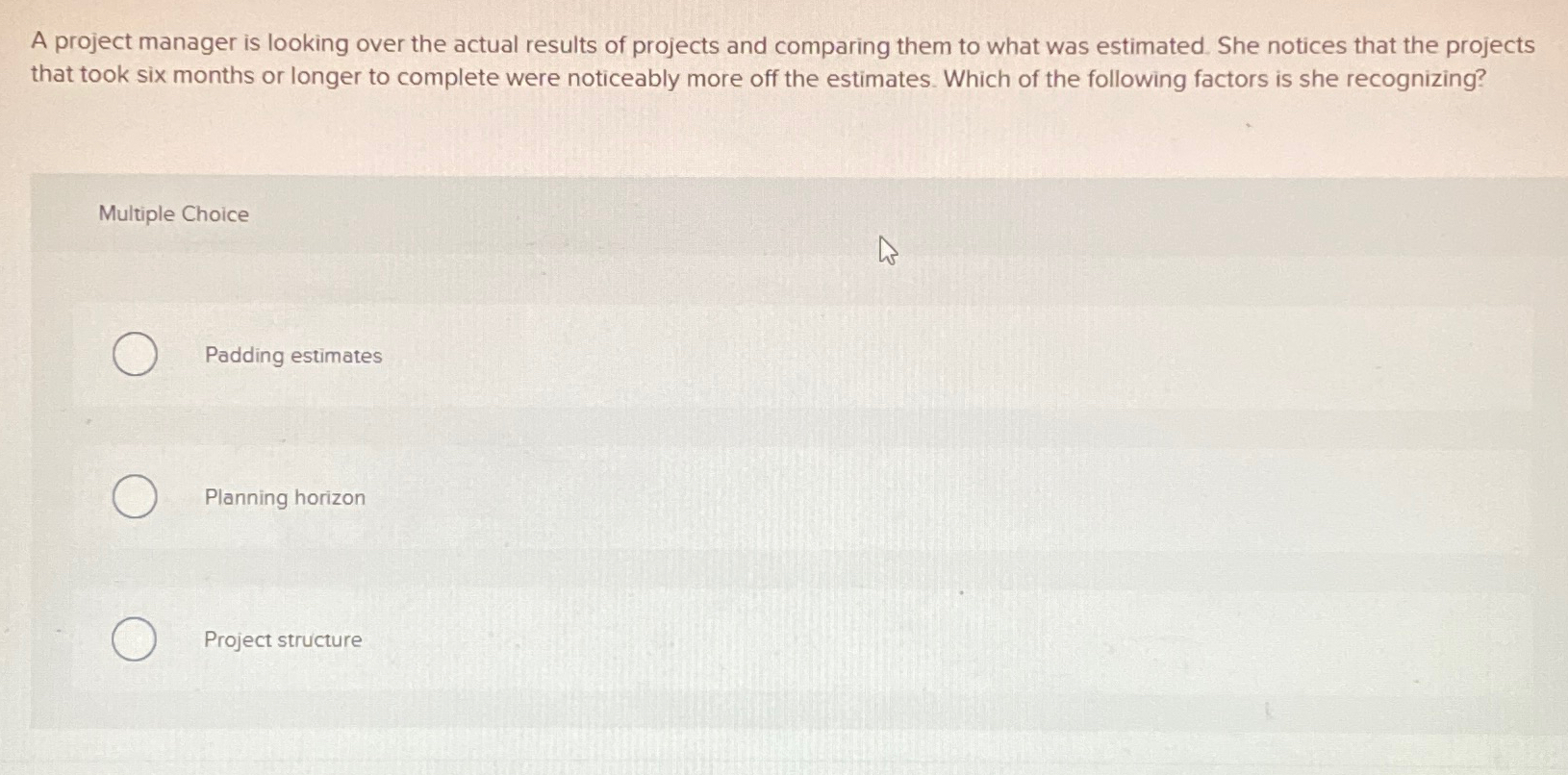 Solved A project manager is looking over the actual results | Chegg.com