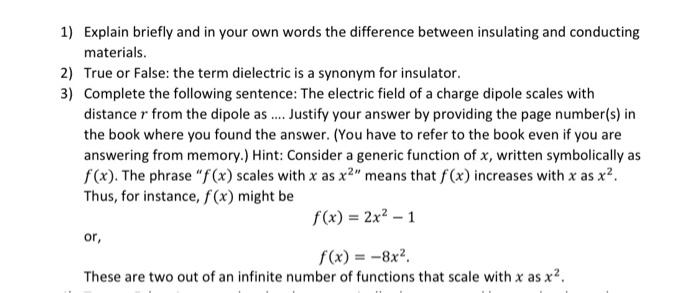 Solved 1) Explain briefly and in your own words the | Chegg.com