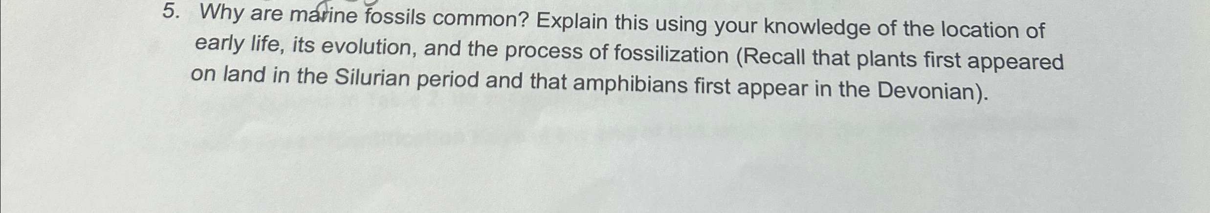 Solved Why are marine fossils common? Explain this using | Chegg.com