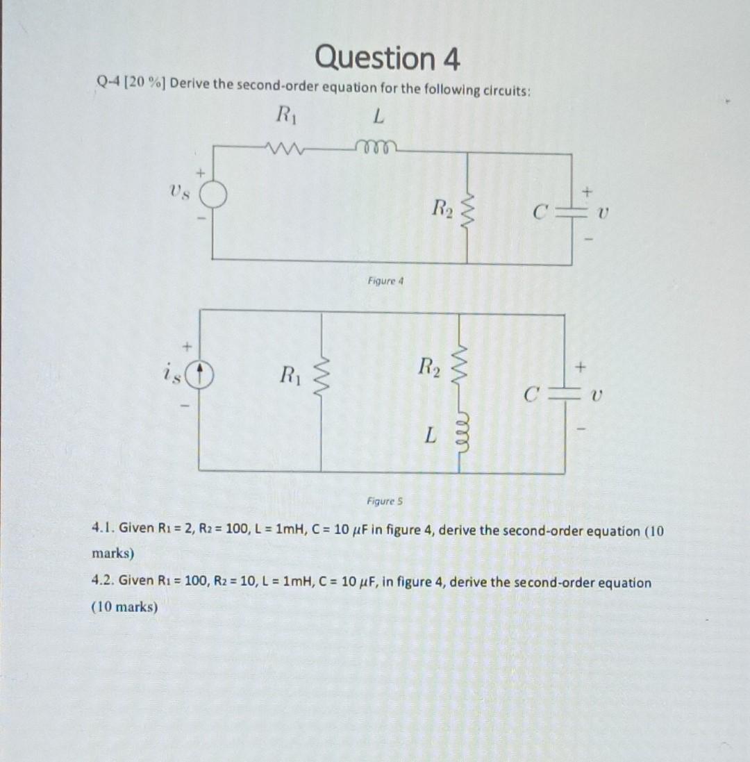 Solved Q-4 [20\%] Derive the second-order equation for the | Chegg.com
