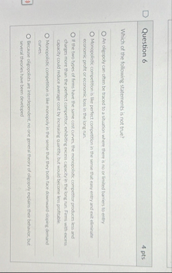 Solved Question 64 ﻿ptsWhich of the following statements is | Chegg.com