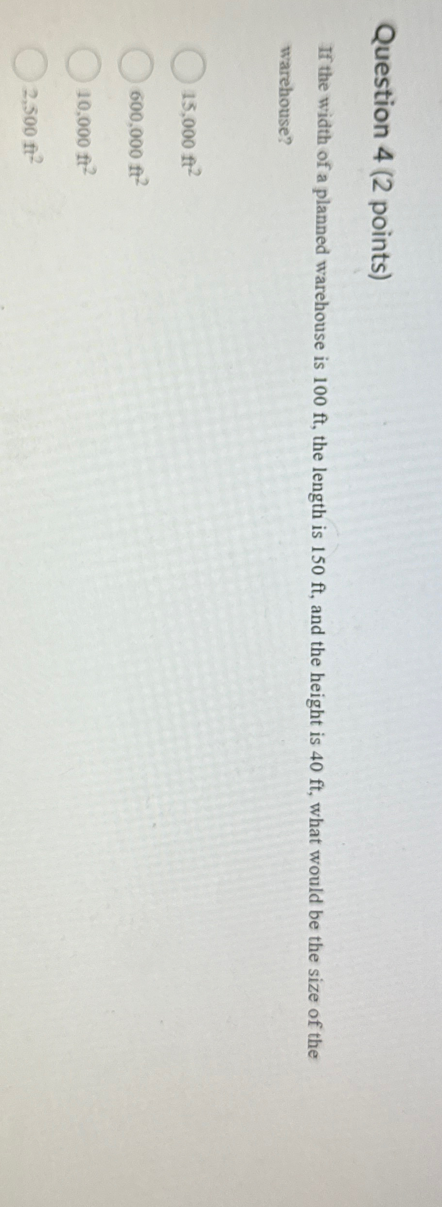 Solved Question 4 (2 ﻿points)If the width of a planned | Chegg.com
