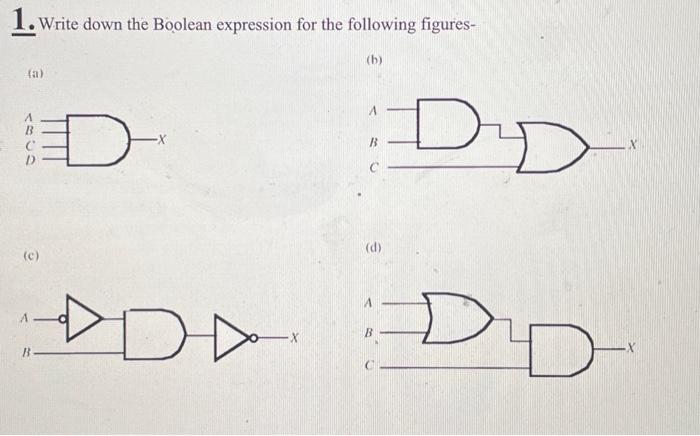 Solved 1. Write down the Boolean expression for the | Chegg.com