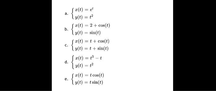 Solved Match equation graph with its parametric equation. | Chegg.com Solved Match equation graph with its parametric equation. | Chegg.com