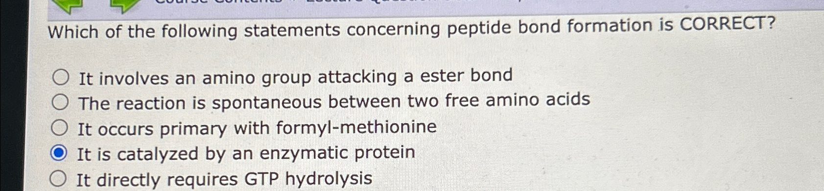 Solved Which of the following statements concerning peptide | Chegg.com