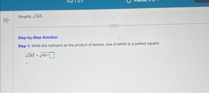 Solved Step-by-Step Solution Step 1: Write the radicand as | Chegg.com