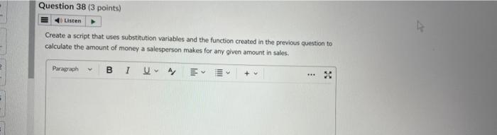 Solved Create a script that uses substitution variables and | Chegg.com