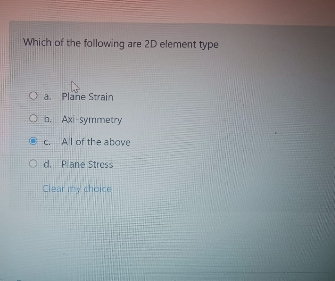 Solved Which of the following are 2D element typea. ﻿Plane | Chegg.com