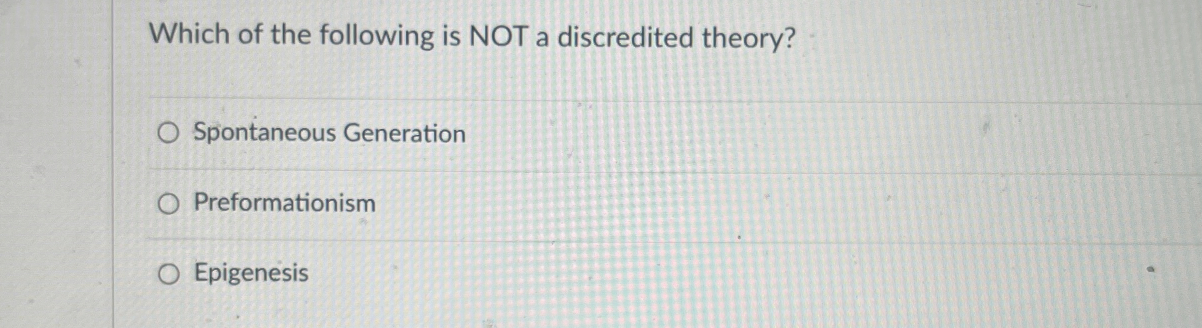 Solved Which of the following is NOT a discredited | Chegg.com