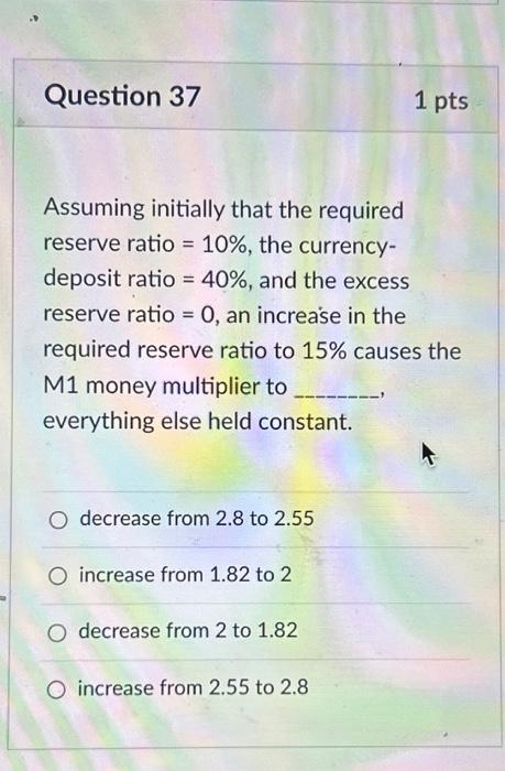 Solved Assuming initially that the required reserve ratio | Chegg.com