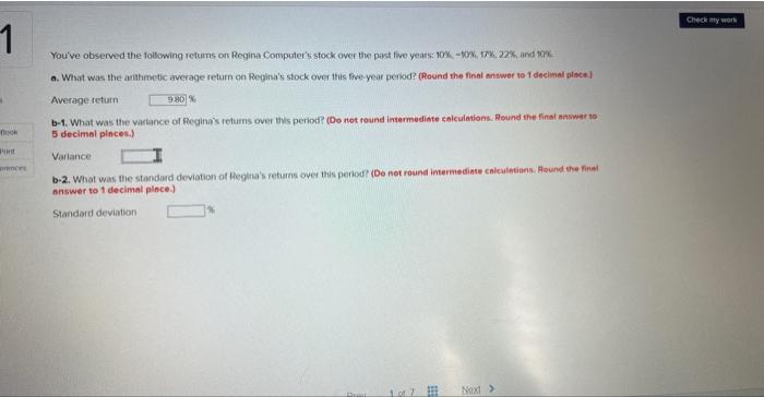 Solved a. What was the ariahmetic average retarn on Pegina's | Chegg.com