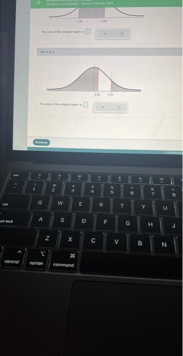 Solved Part 3 of 4 The area of the shaded region is | Chegg.com