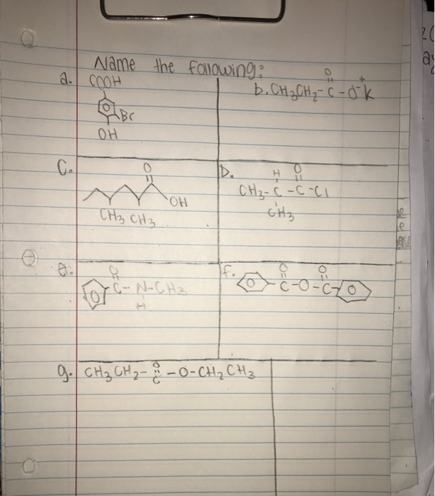Solved the Name COOH following: 6. CH₂ CH₂ - C-dk OH | Chegg.com