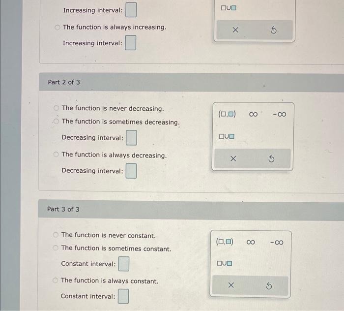Solved Use interval notation to write the intervals over | Chegg.com
