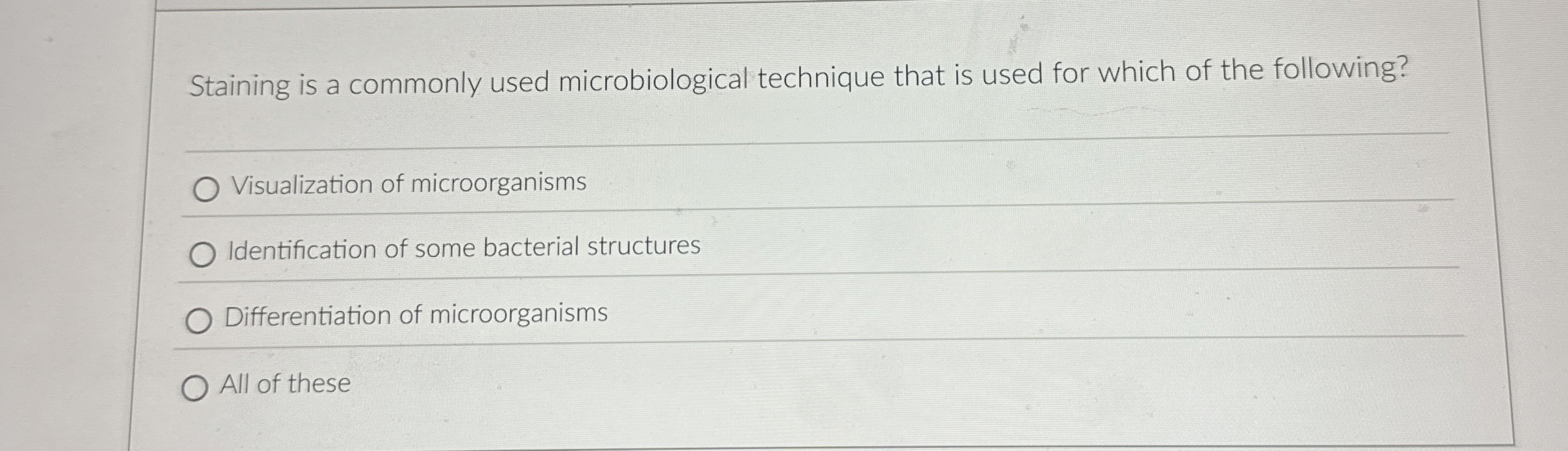 Solved Staining is a commonly used microbiological technique | Chegg.com Solved Staining is a commonly used microbiological technique | Chegg.com