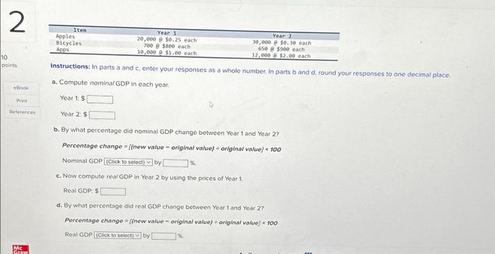 Solved 2 10 points eBook Print References Mc Graw Item | Chegg.com