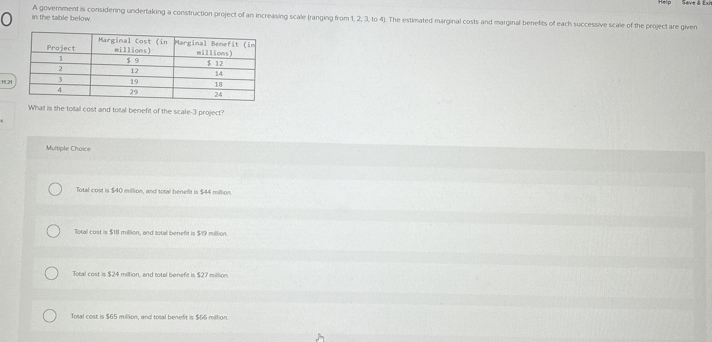 Solved HelpSave & ExitA government is considering | Chegg.com