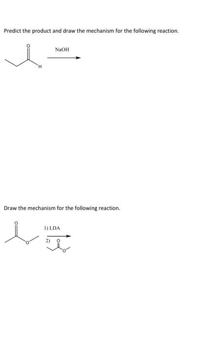Solved Predict the products of the following reactions. | Chegg.com