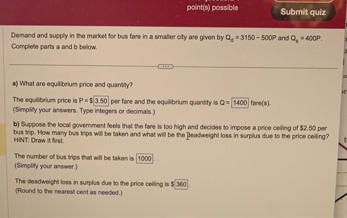 Solved What happens to consumer and producer surplus when | Chegg.com