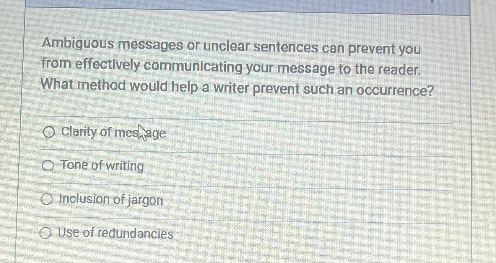 Solved Ambiguous messages or unclear sentences can prevent | Chegg.com