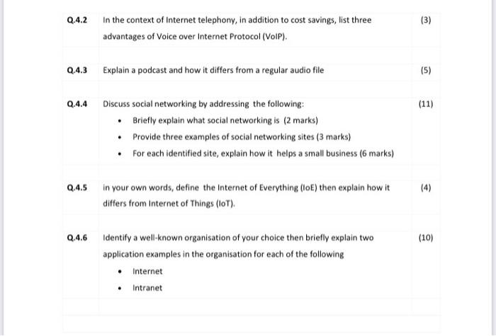 Solved Q.4.2 Q.4.3 Q.4.4 Q.4.5 Q.4.6 In the context of | Chegg.com