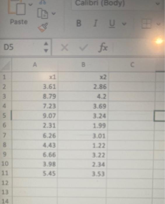 Solved The Accompanying Data File Contains 10 Observations