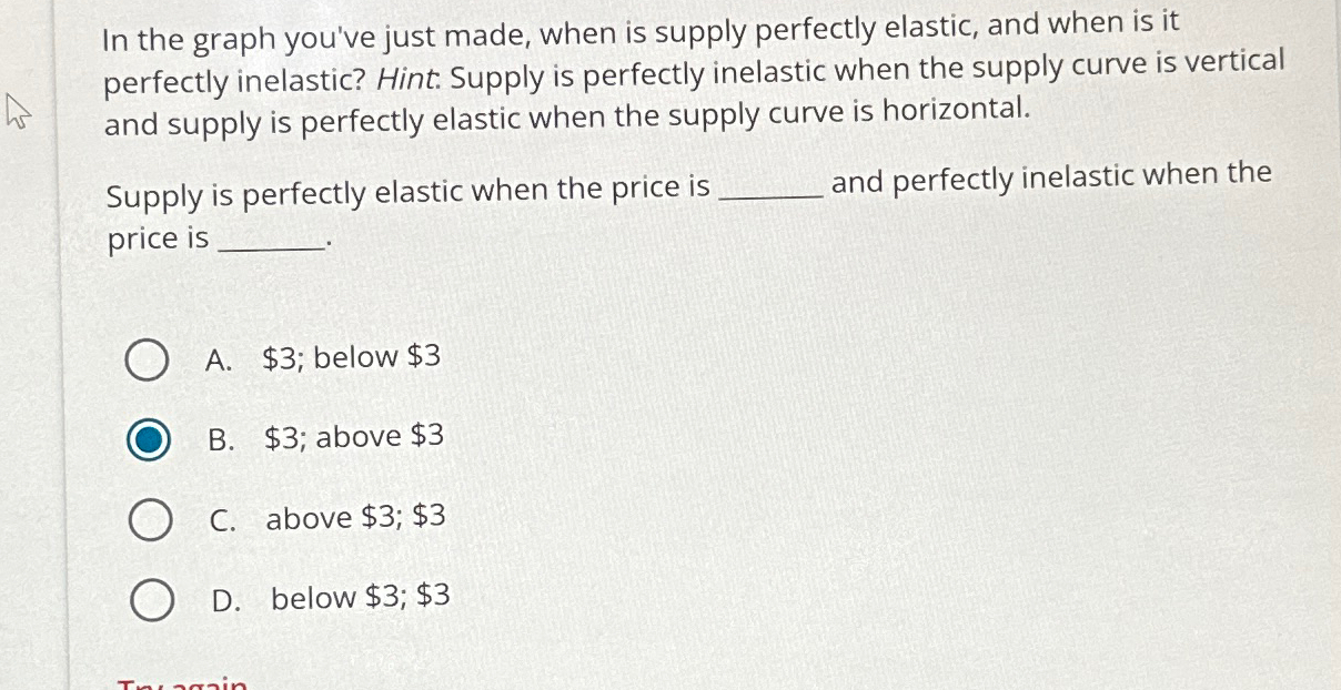 Solved In the graph you've just made, when is supply | Chegg.com