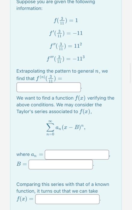 Solved Suppose you are given the following information: | Chegg.com