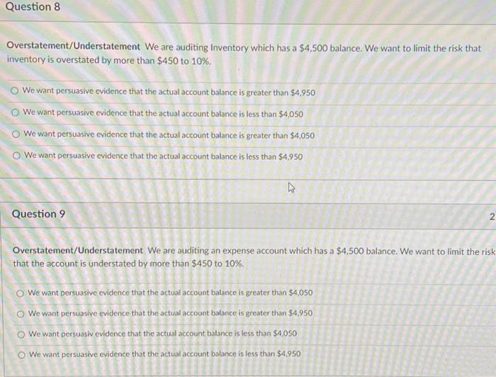 Solved Overstatement/Understatement We are auditing | Chegg.com
