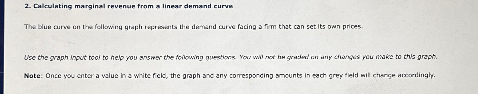 Solved Calculating marginal revenue from a linear demand | Chegg.com