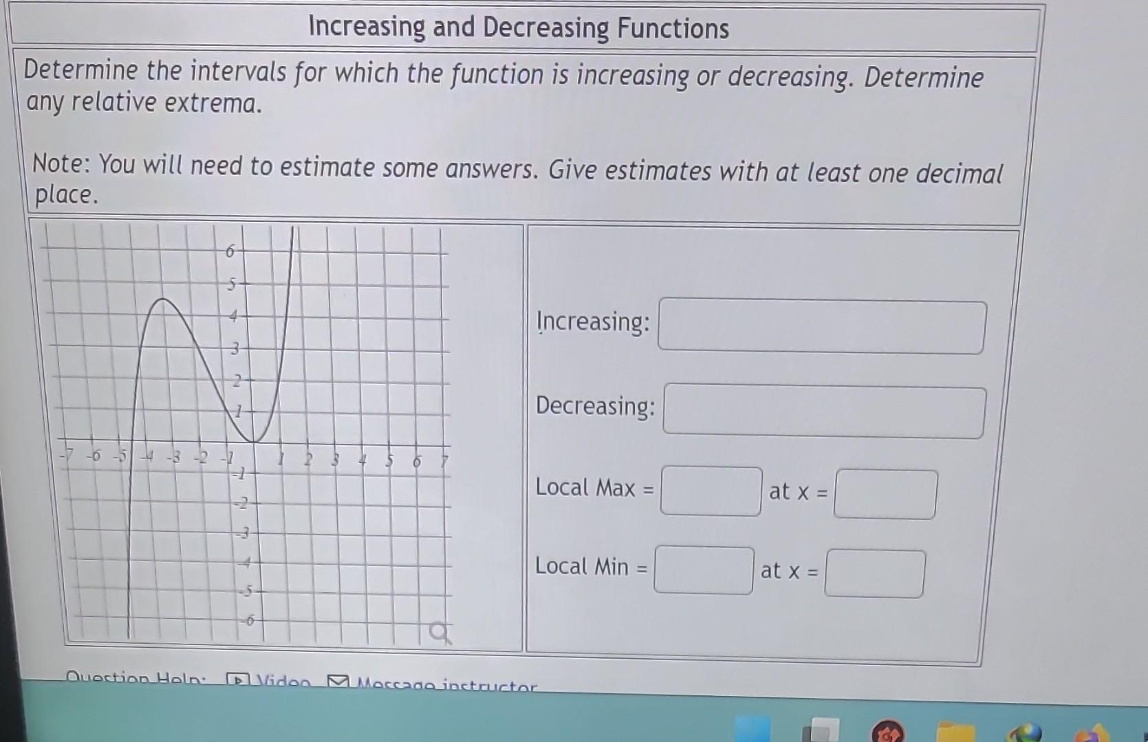 Solved Increasing and Decreasing Functions Determine the | Chegg.com