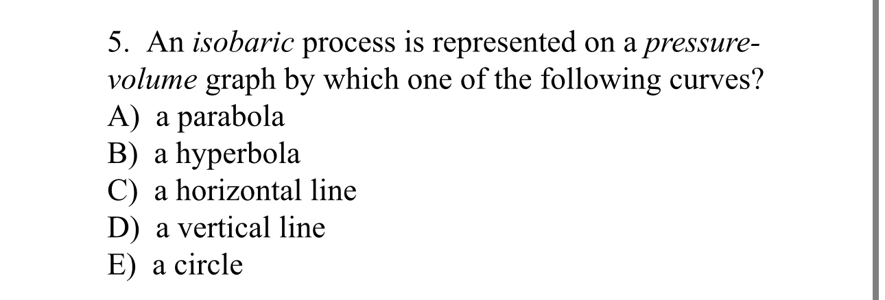 Solved An isobaric process is represented on a | Chegg.com