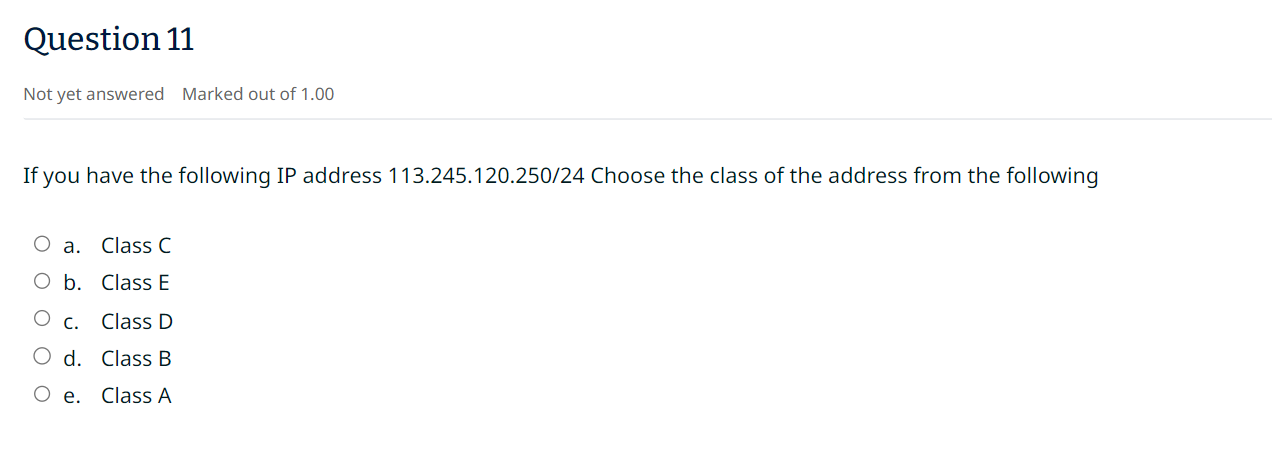 Solved If you have the following IP address | Chegg.com