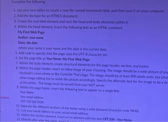 Solved 1. Use your text editor to create a new file named | Chegg.com