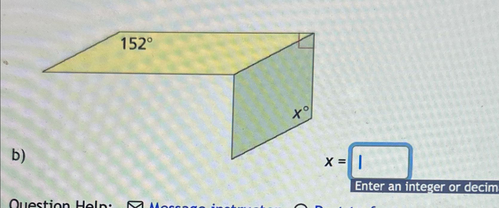 Solved b)x= Enter an integer or decim | Chegg.com