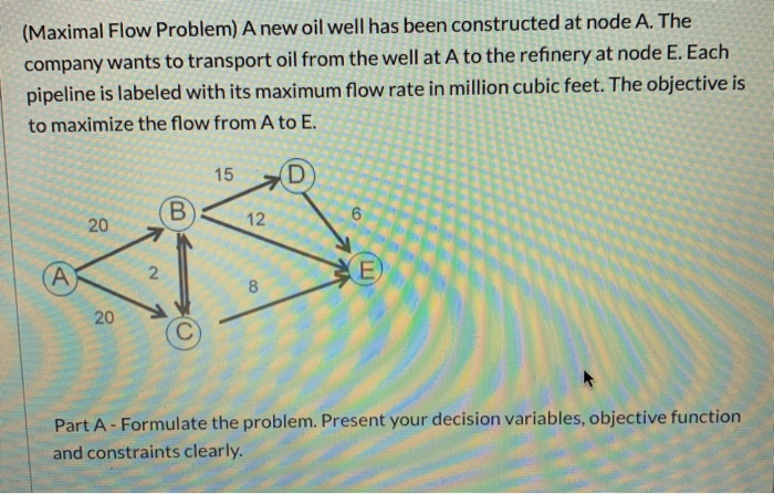 Solved (Maximal Flow Problem) A new oil well has been | Chegg.com
