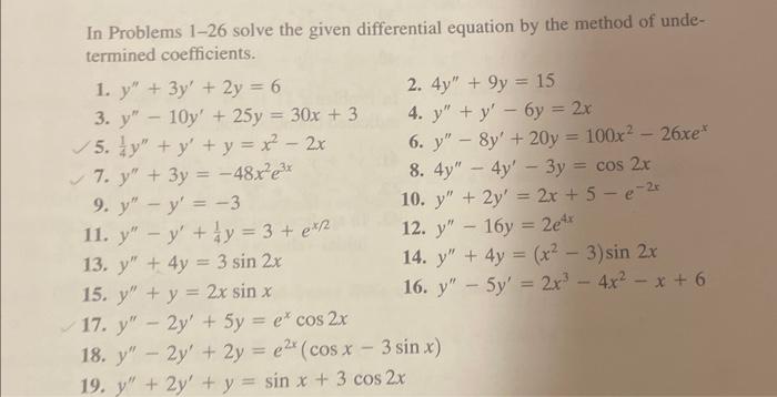 Solved In Problems 1-26 solve the given differential | Chegg.com