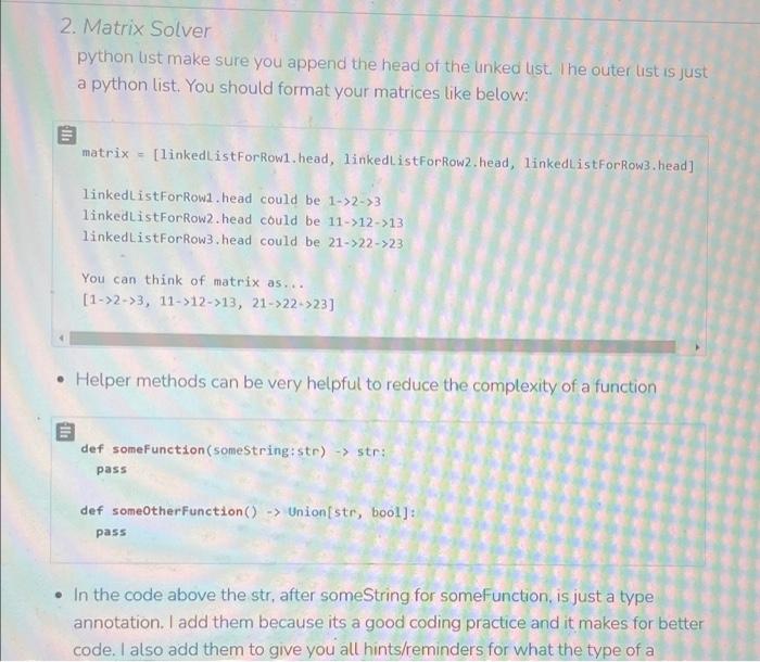 Solved 2. Matrix Solver Background Eventually on your CS | Chegg.com