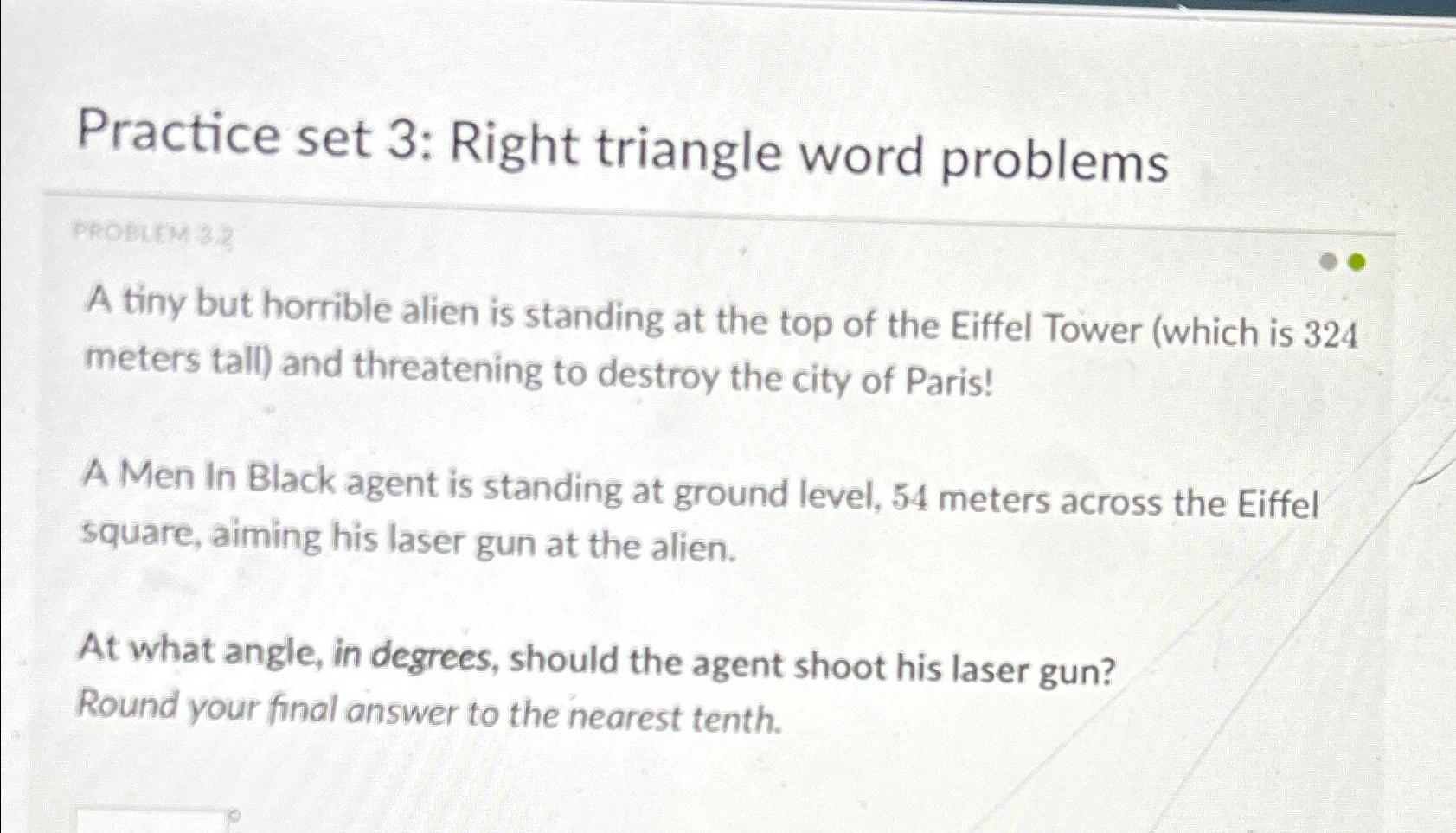Solved Practice set 3: Right triangle word problemsPROEITM | Chegg.com