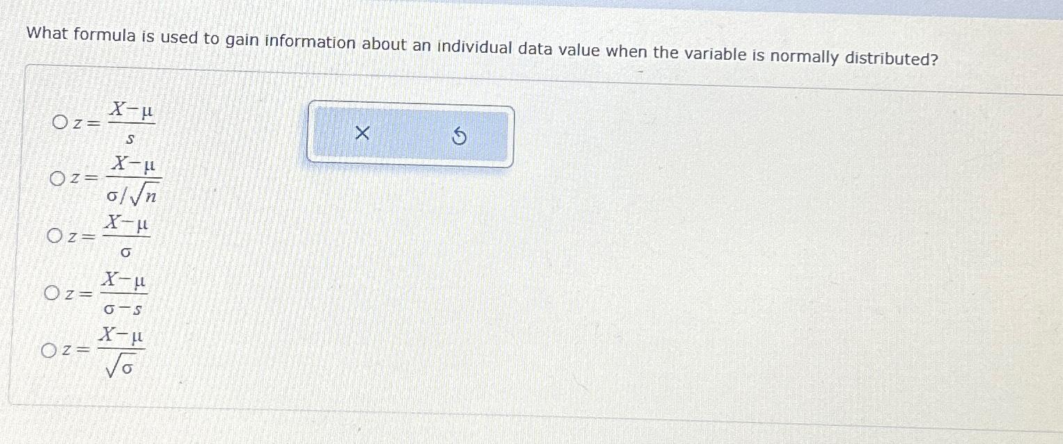 Solved What formula is used to gain information about an | Chegg.com
