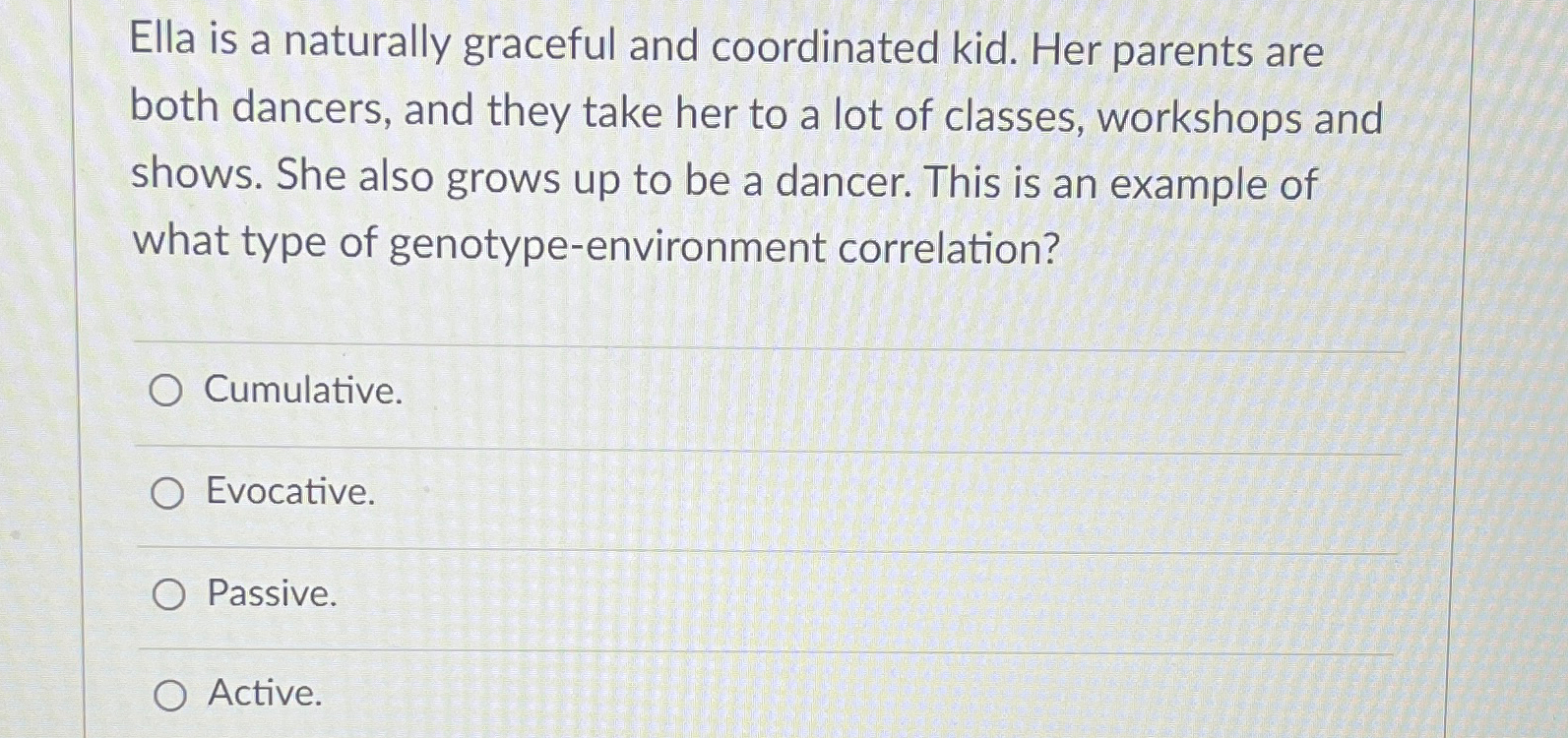 Solved Ella is a naturally graceful and coordinated kid. Her | Chegg.com