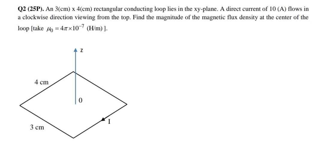 Solved Q2 (25P). An 3(cm) x 4(cm) rectangular conducting | Chegg.com