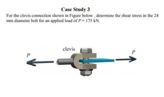 Solved Case Study 3 For the clevis connection shown in | Chegg.com