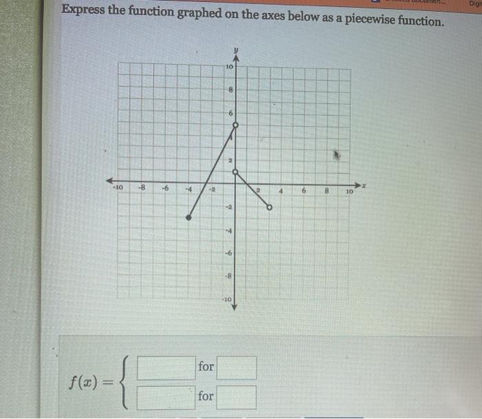 Solved Express the function graphed on the axes below as a | Chegg.com