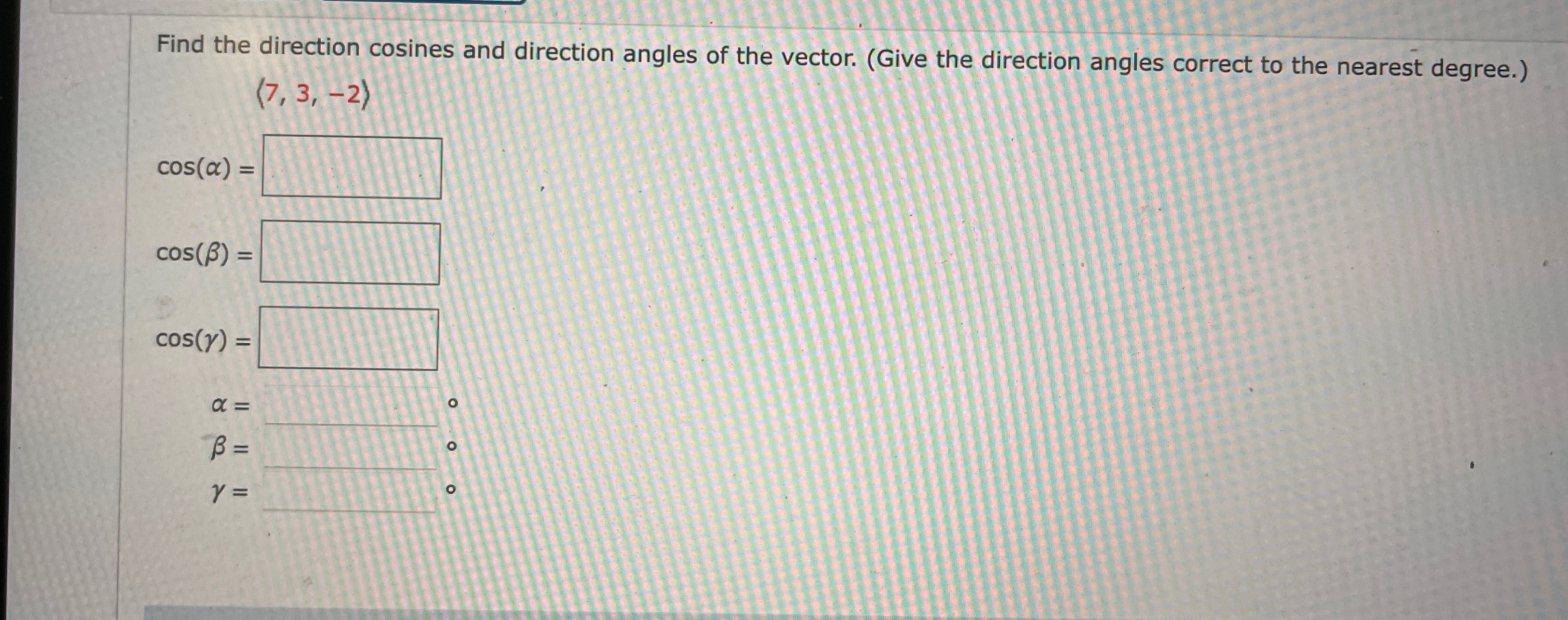 Solved Find the direction cosines and direction angles of | Chegg.com