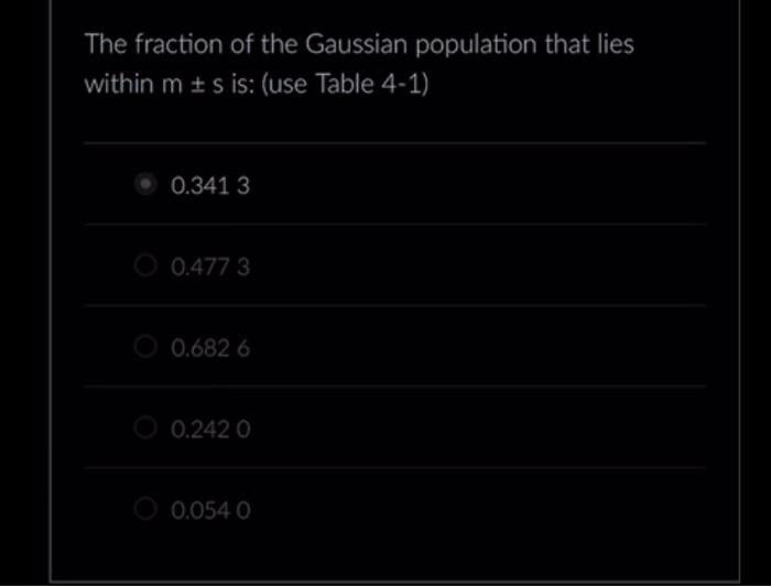 Solved The fraction of the Gaussian population that lies | Chegg.com