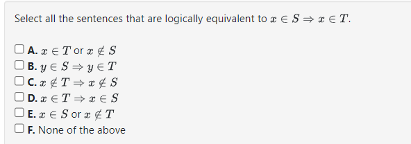 Solved Select all the sentences that are logically | Chegg.com